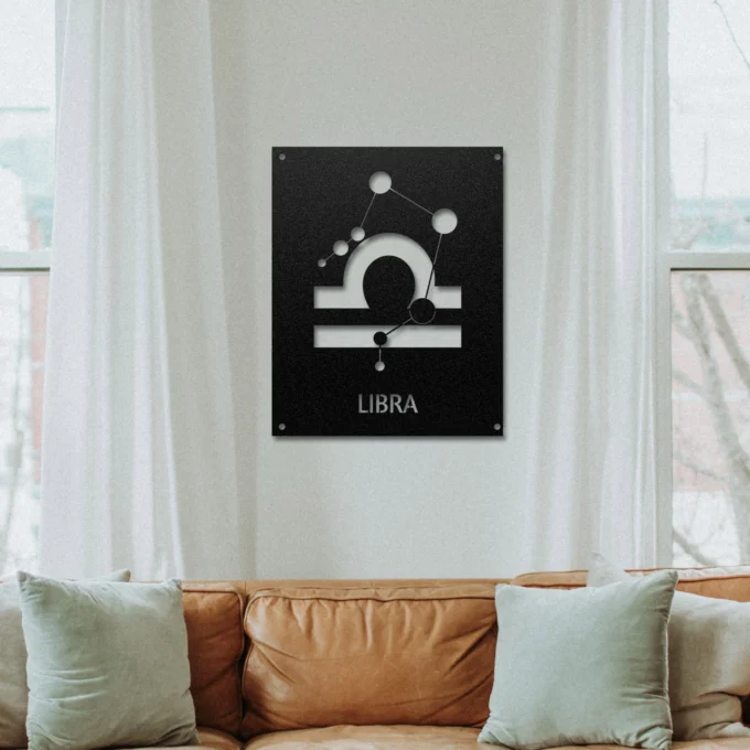 Personalized Libra Zodiac Sign Metal Wall Art, Custom Astrology Decor ...