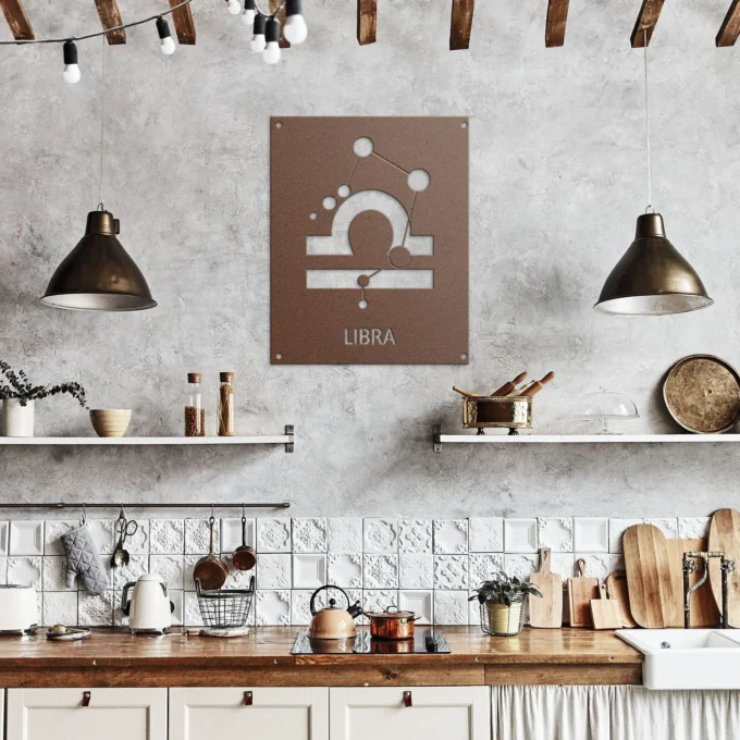 Personalized Libra Zodiac Sign Metal Wall Art, Custom Astrology Decor ...