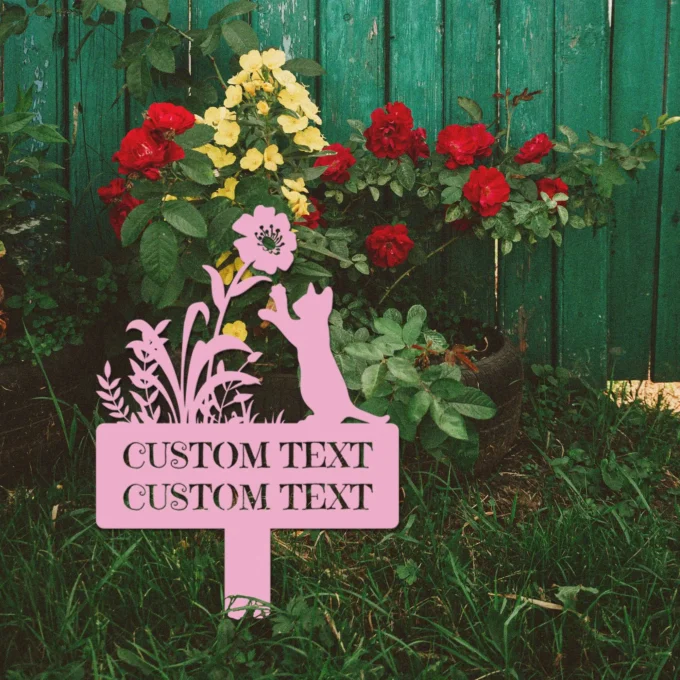 Custom Cat Garden Sign,Personalized Cat Memorial Stake,Courtyard art ...